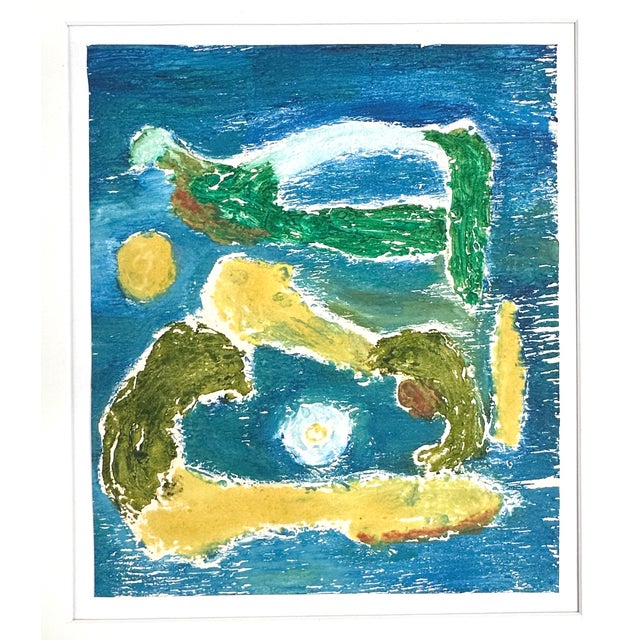 Mid Century Abstract Mixed Media Print, Signed by Artist Edith Beck ...