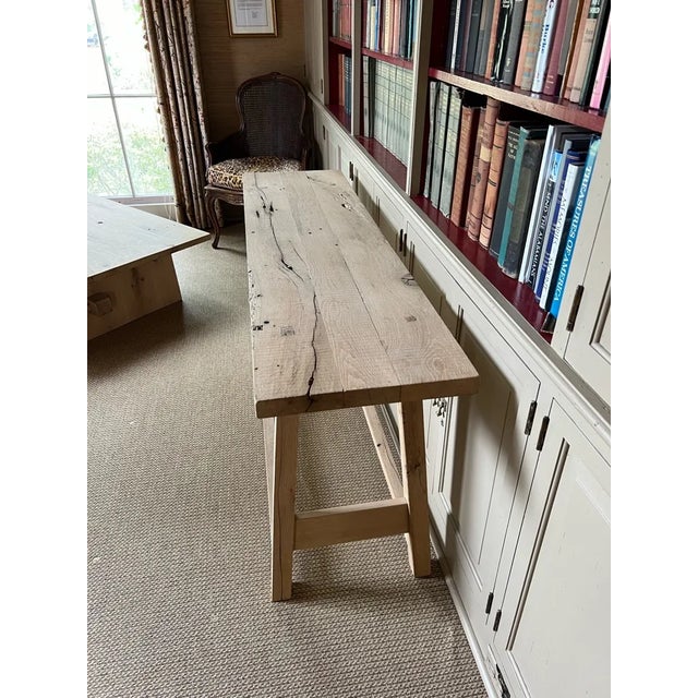 Modern Solid White Oak Console Table by Fortunata Design | Chairish