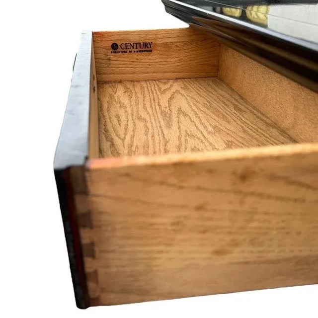 Black Chinoiserie Console Table by Century Furniture With Brass Asian ...