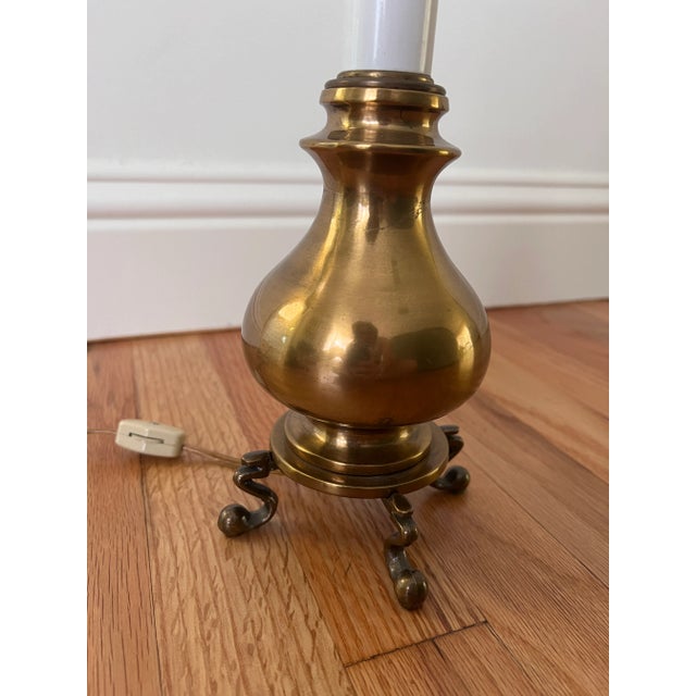 Vintage Brass Footed Table Lamp | Chairish