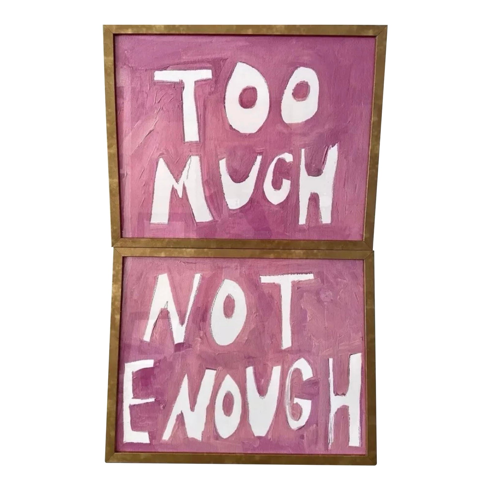 Virginia Chamlee “Too Much Not Enough” Framed Prints - Set of 2 | Chairish