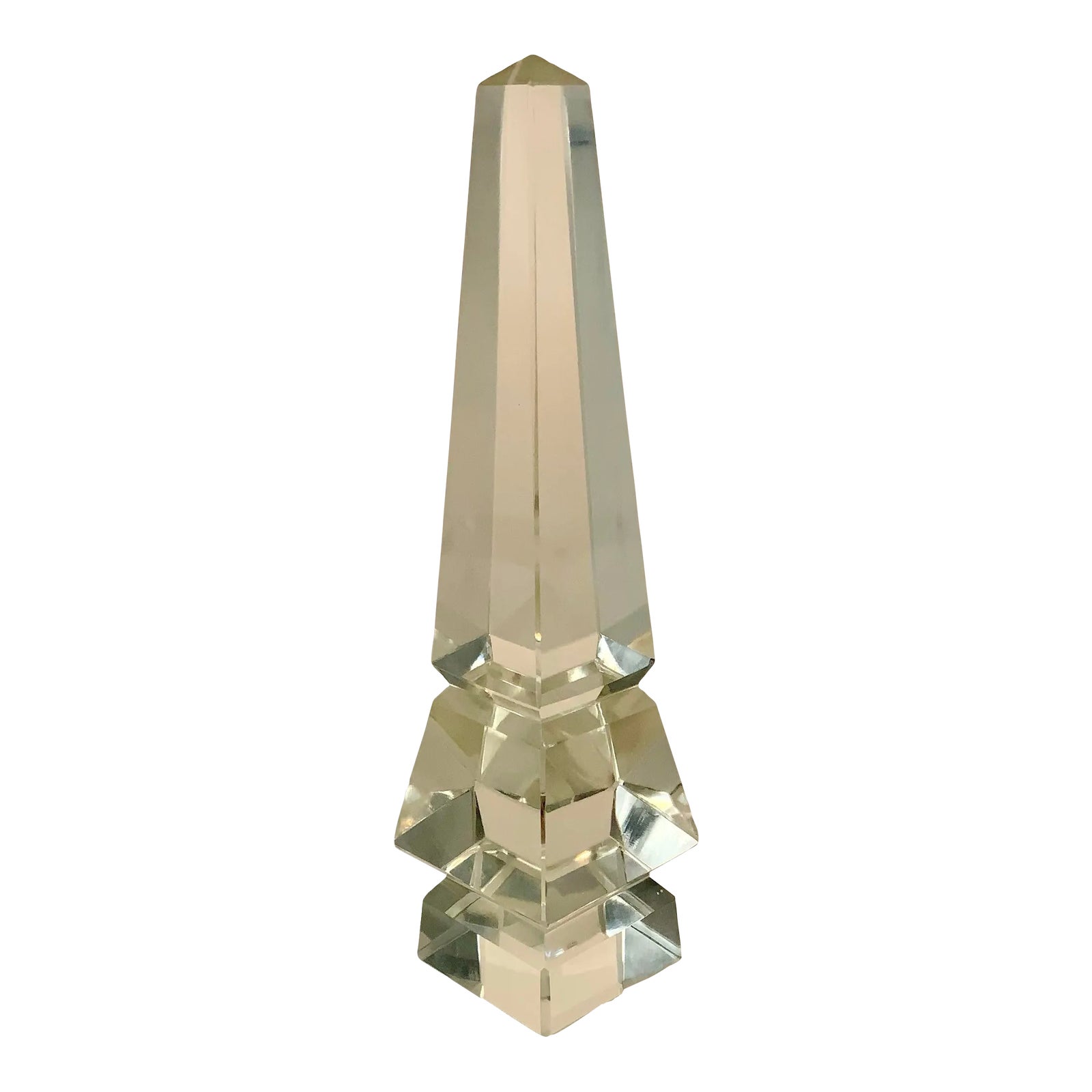 Vintage Glass Obelisk | Chairish