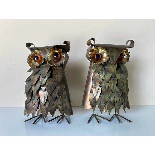 Mid Century Curtis Jere Owl Sculptures - a Pair | Chairish