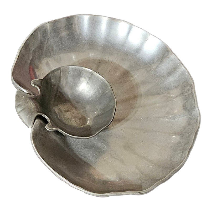 Vintage Set of Fitting Pewter Shell Dish and Shell Bowl by the Wilton ...
