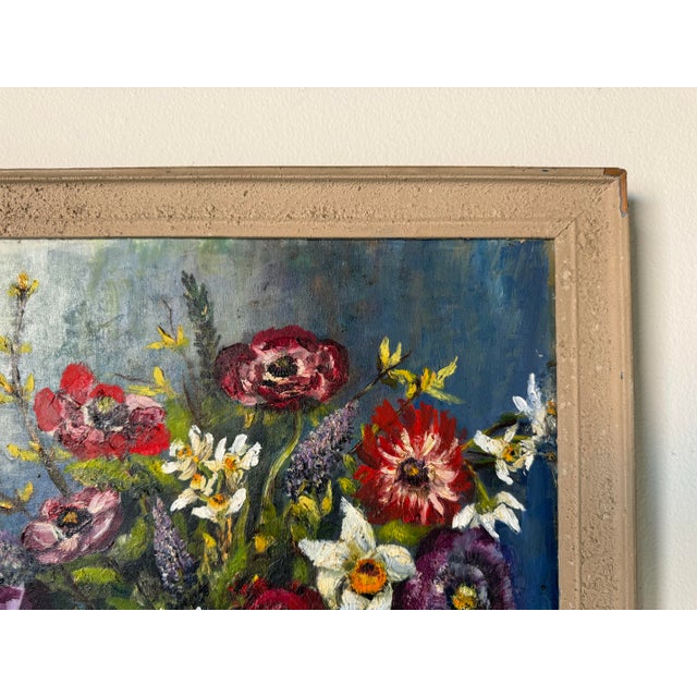1960's Rena Stephens Floral Still Life Oil Painting | Chairish