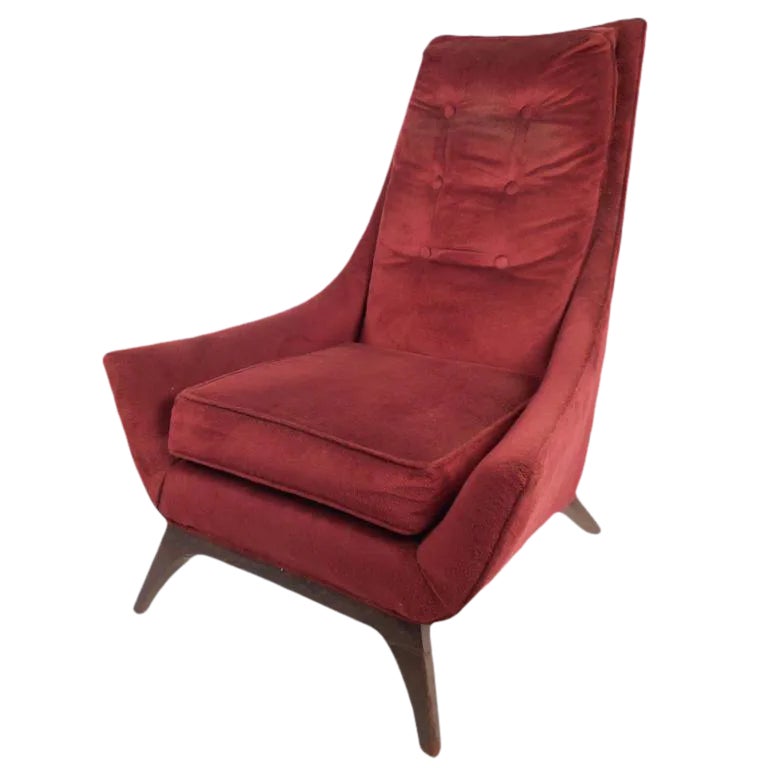 Adrian Pearsall Style Mid-Century High Back Lounge Chair | Chairish