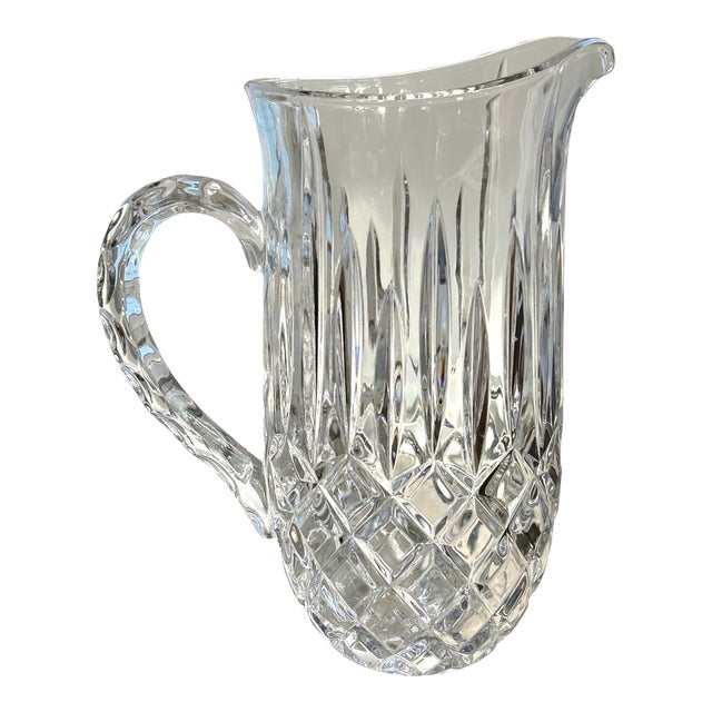 Large Crystal Cut Pitcher | Chairish