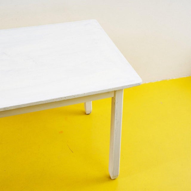 Vintage Table in White Wood | Chairish