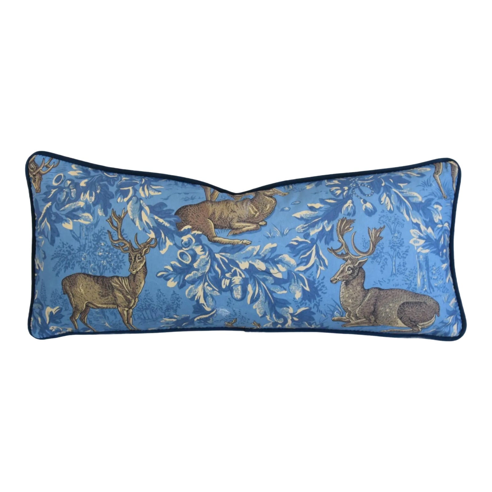 English Woodland Botanical & Deer Feather/Down Pillow 24" X 11" | Chairish