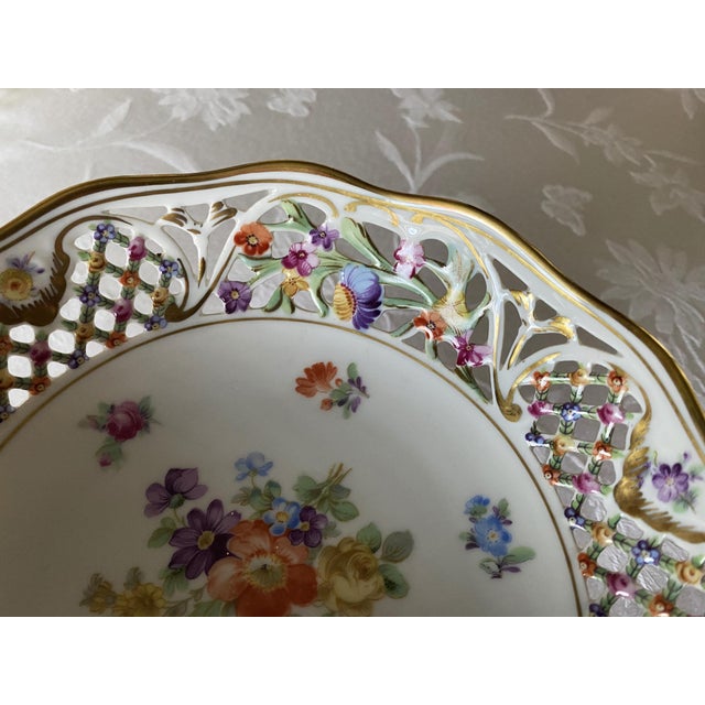 1950's Schumann Germany, Pedestal Reticulated Compote, Chateau Pattern ...