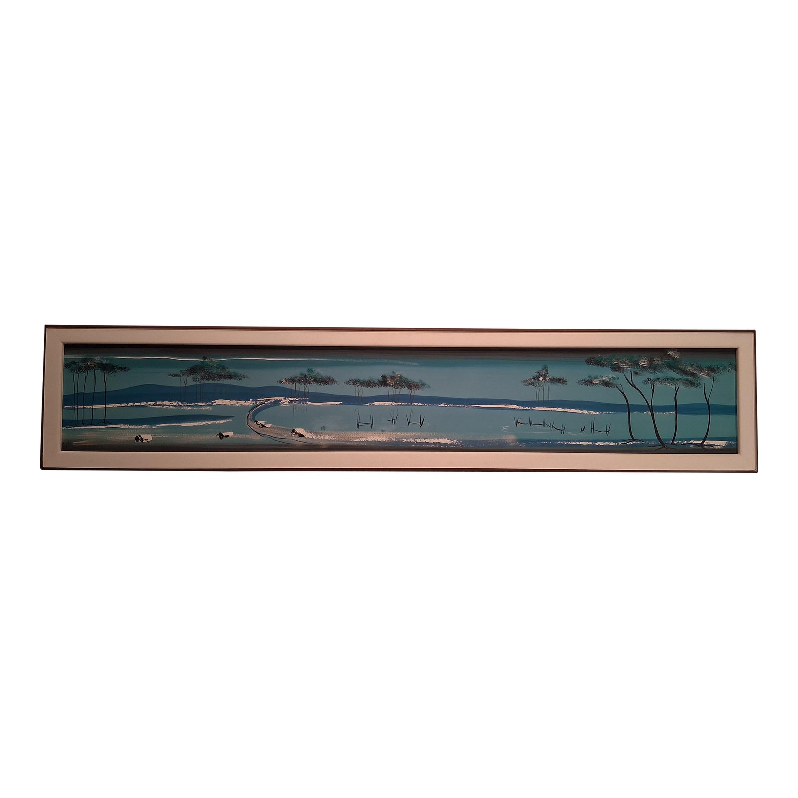 Mid Century Modern Carlo of Hollywood Hand Painted Scenery Painting ...