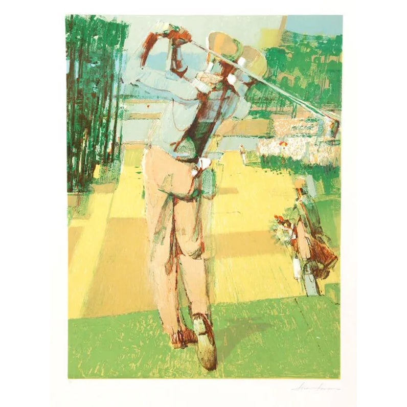 Jim Jonson, "Golf Swing," Lithograph | Chairish