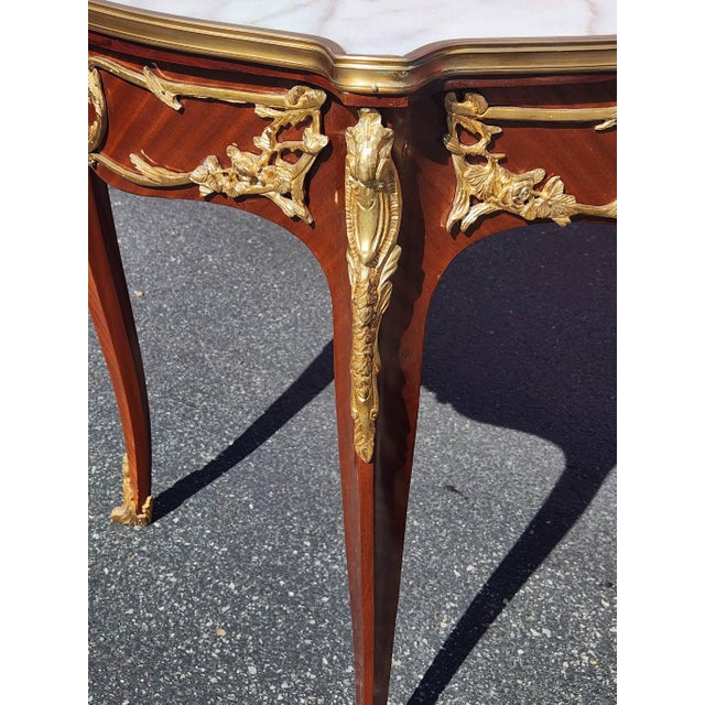 French Louis XV Style Side Table Gilt Bronze With Marble Insert Top ...