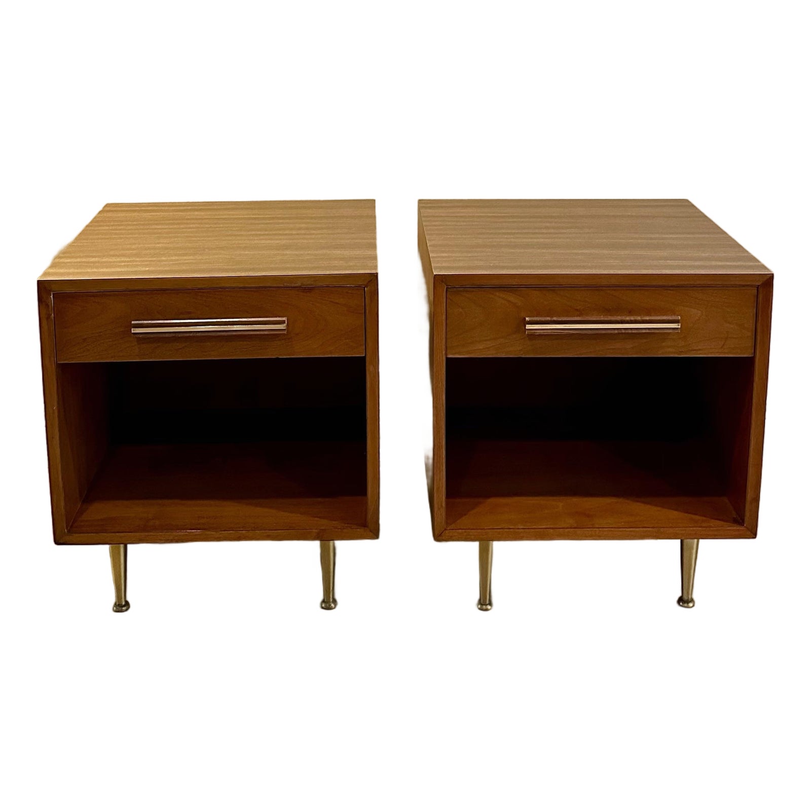 Widdicomb Mid Century Cube Nightstands - A Pair | Chairish