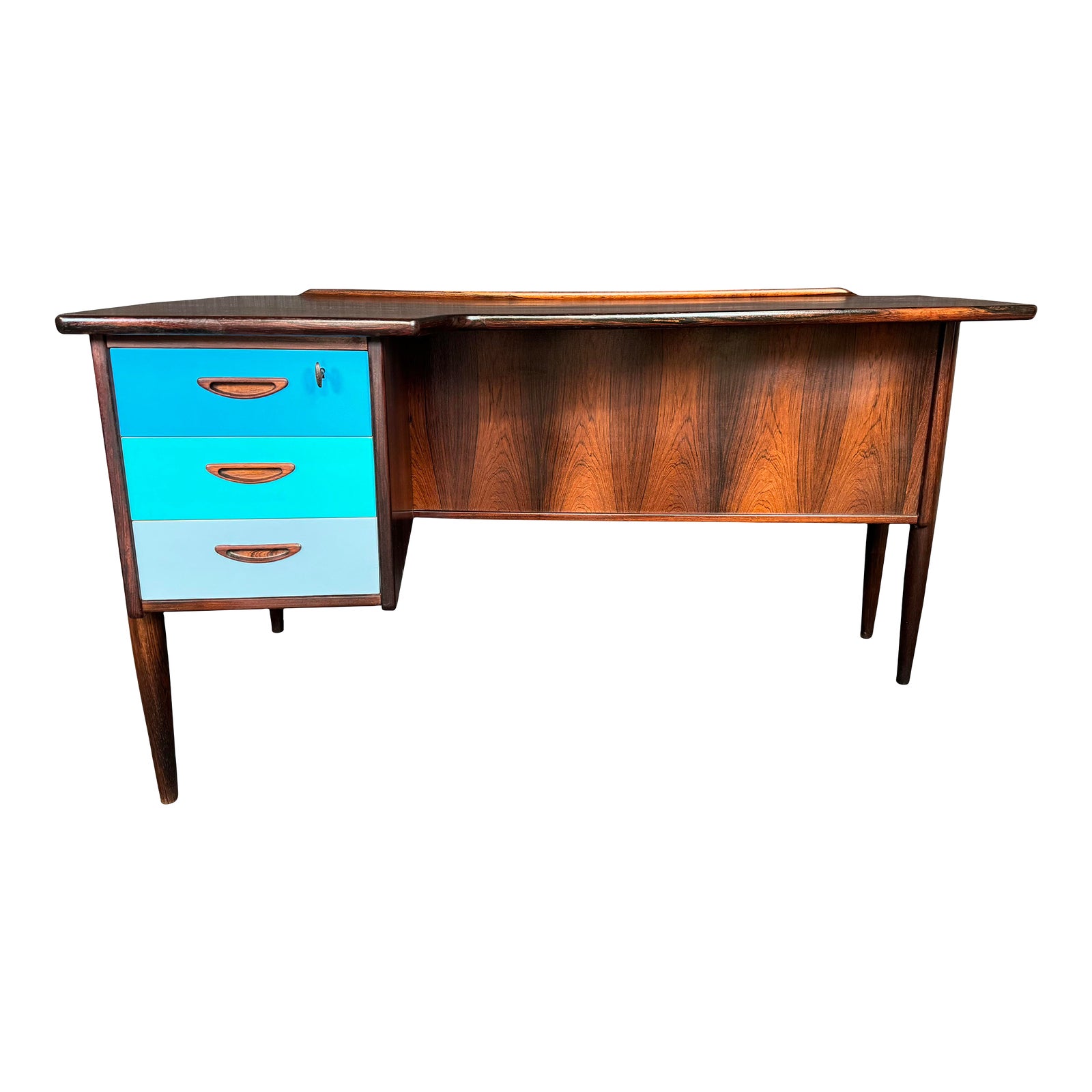Vintage Scandinavian Mid Century Modern Rosewood Boomerang Desk Model ...