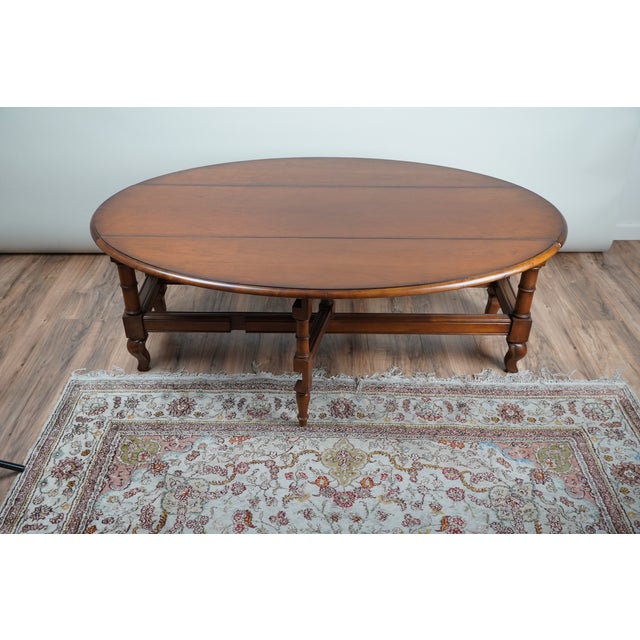 1980s Vintage Cherry Drop Leaf Cocktail Table by Drexel Heritage | Chairish
