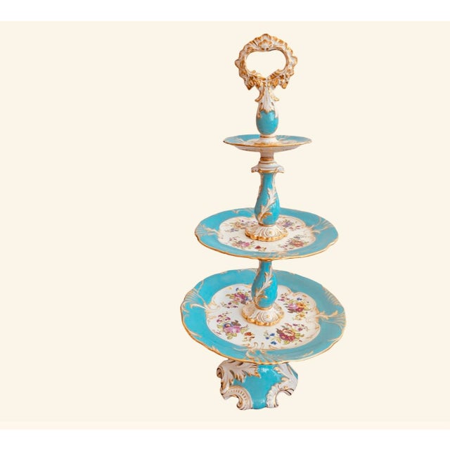 19th Century Old Paris Porcelain Tiered Stand | Chairish