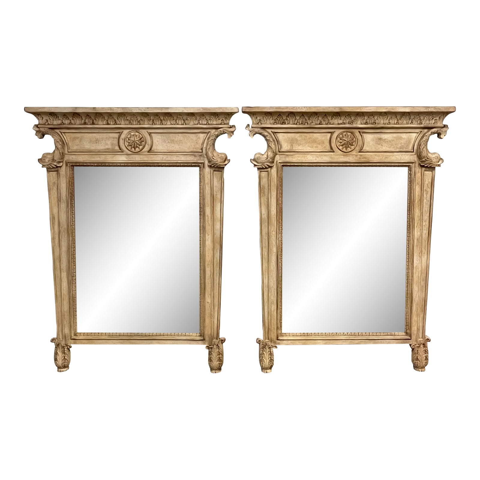 Vintage Neoclassic Beidermeire Mirrors Beveled Edge Ferguson Copeland ...