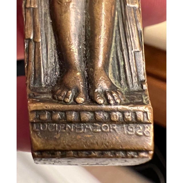 Art Deco Bronze Letter Opener Lucien Bazor 1928 | Chairish