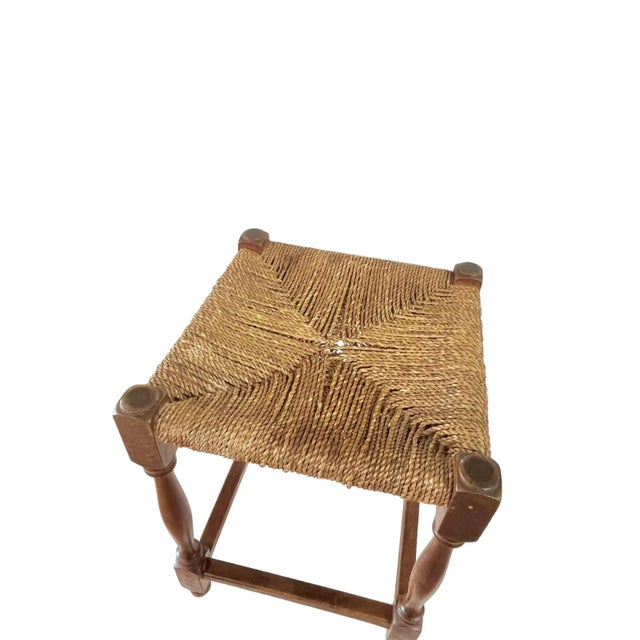 Early 20th Century Antique English Oak Rope Stool | Chairish