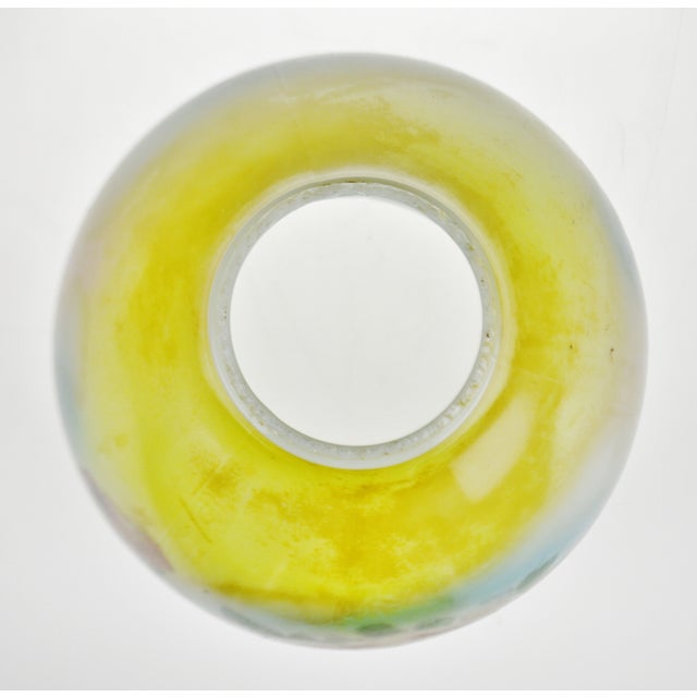 Vintage Glass Floral Design Lamp Body | Chairish