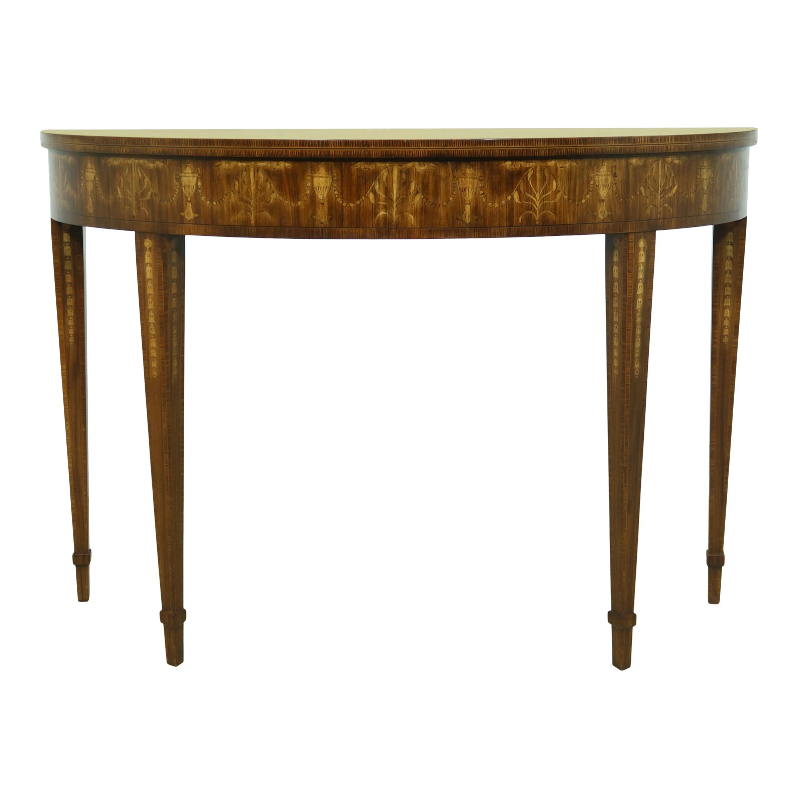 Maitland Smith Highly Inlaid Adams Style Console Table | Chairish