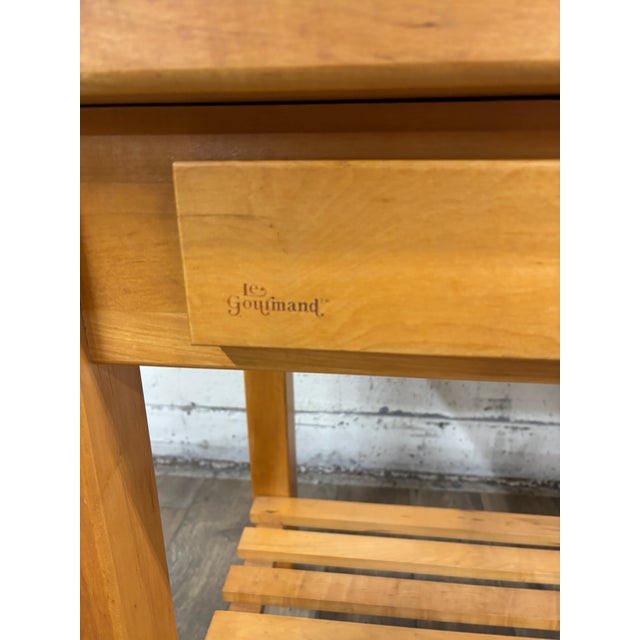 Le Gourmand Kitchen Island Butcher Block Table With Storage | Chairish