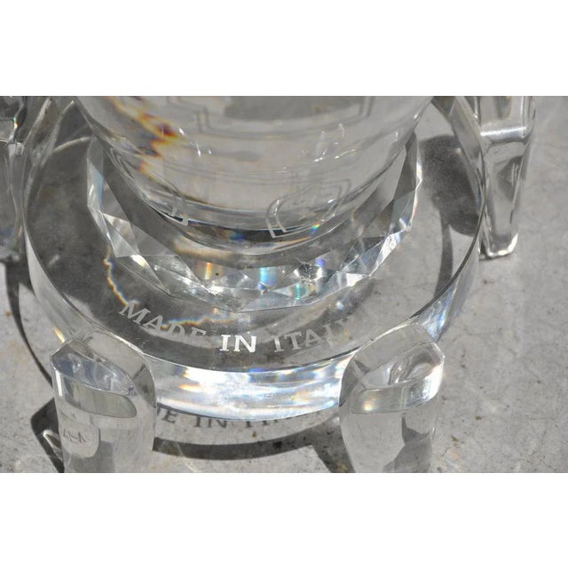 Solid Clear Crystal Candlesticks, Large and Heavy With Etched Art - a ...