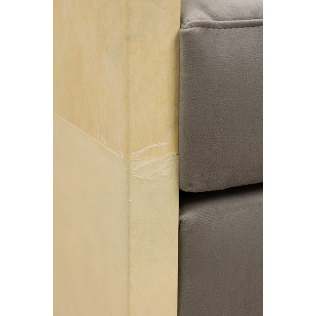 Mid-Century American Parchment Covered Upholstered Benches (Manner of ...