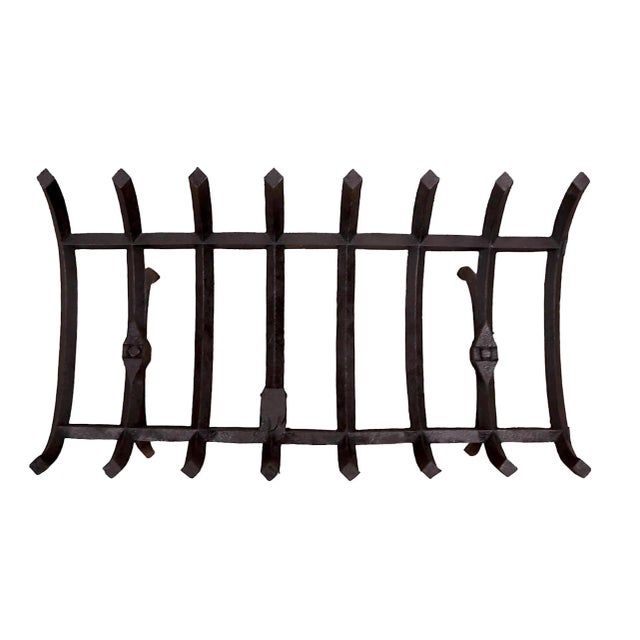 Large Mid Century Cast Iron Fireplace Grate Log Holder | Chairish