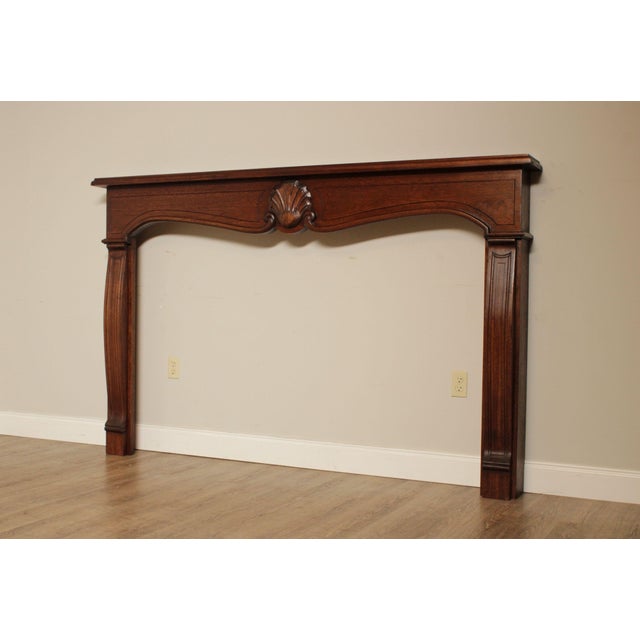 Custom Quality Mahogany Shell-Carved Fireplace Mantel | Chairish