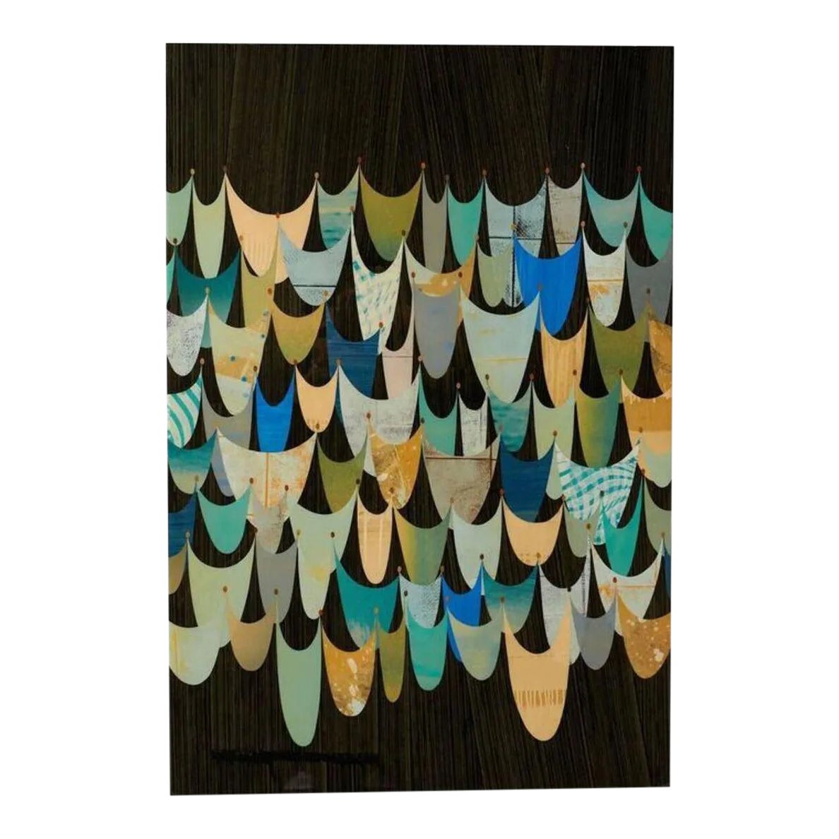 Mixed-Media and Resin Collage by Rex Ray | Chairish