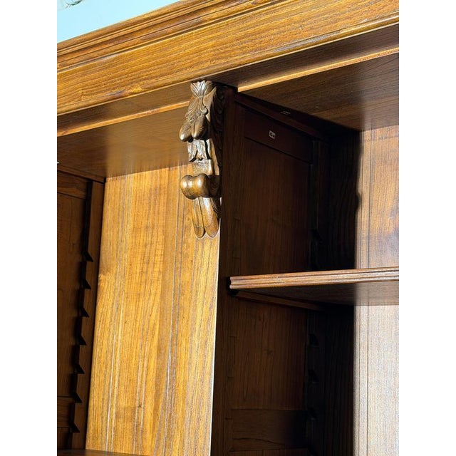 Large Bookcase Cabinet in Elm Wood | Chairish