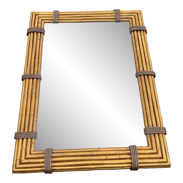 Italian Regency Gilt Faux Bamboo Mirror | Chairish