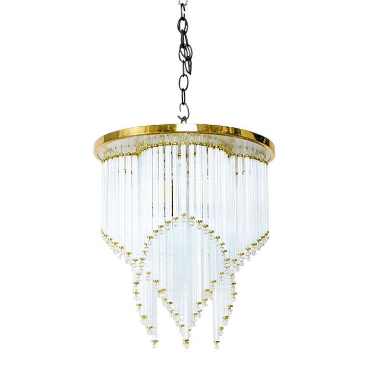 1980's Czech Crystal Waterfall Fixture | Chairish