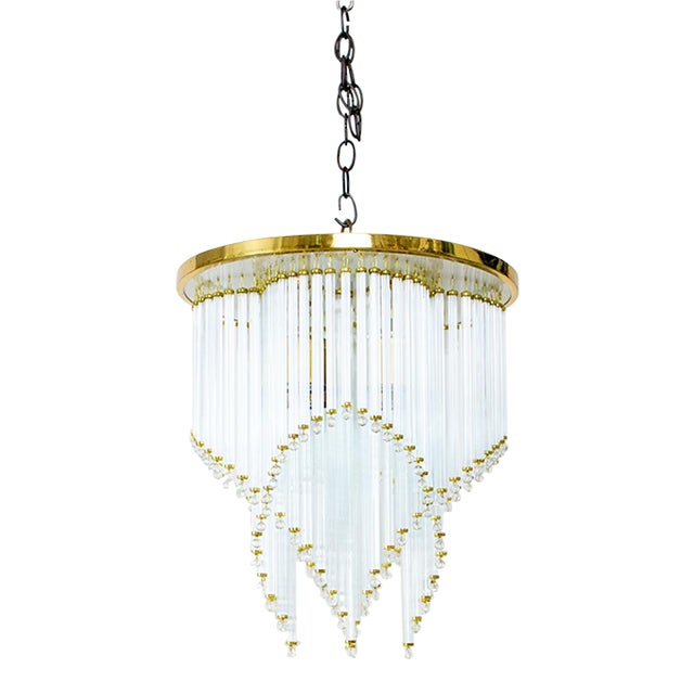 1980's Czech Crystal Waterfall Fixture | Chairish