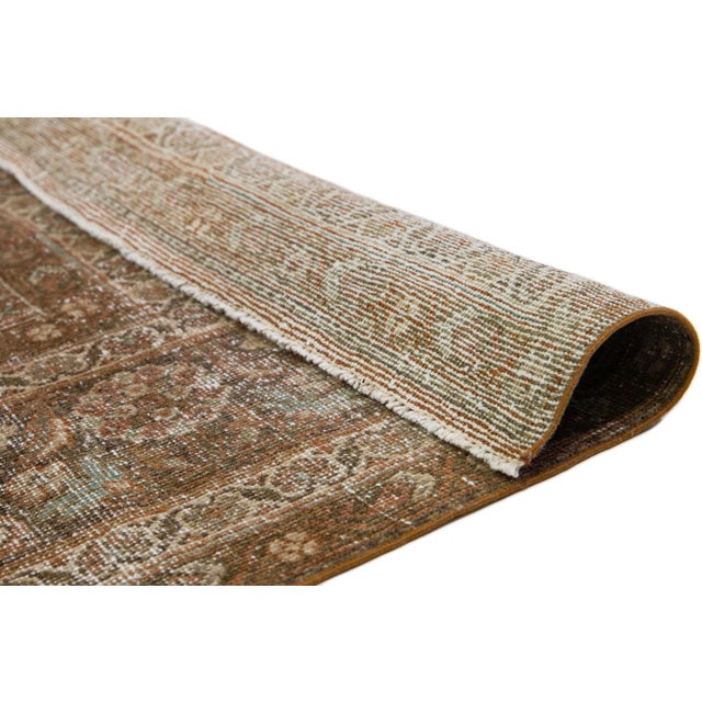 Rust Handmade Persian Mahal Wool Rug Featuring an Allover Motif From ...