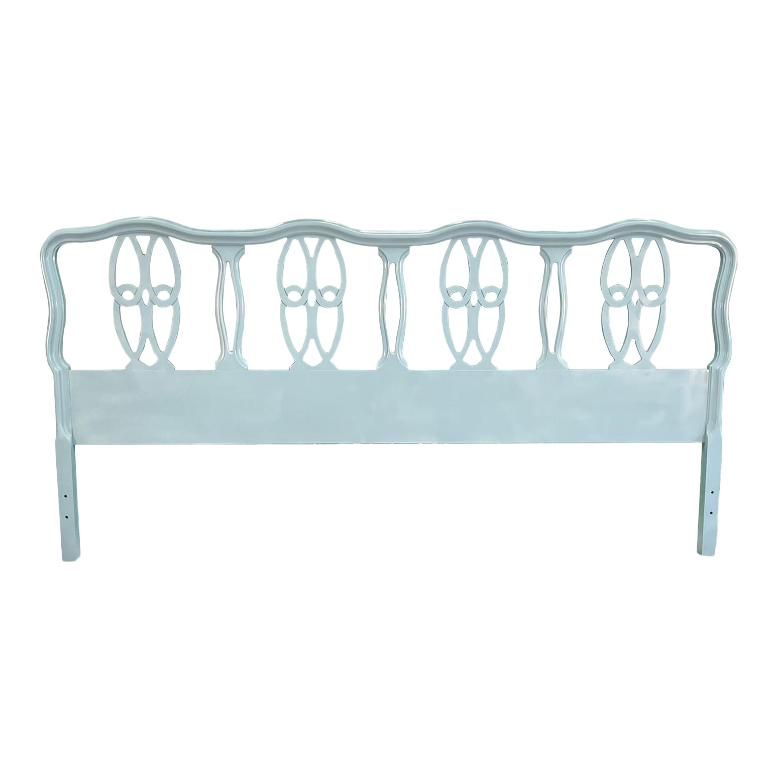 Mid Century Dorothy Draper Style King Bed Headboard | Chairish