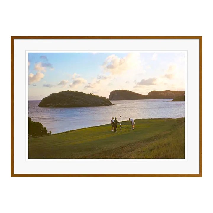 Golf at the Mill Reef Club 1959 by Toni Frissell Brown Framed | Chairish
