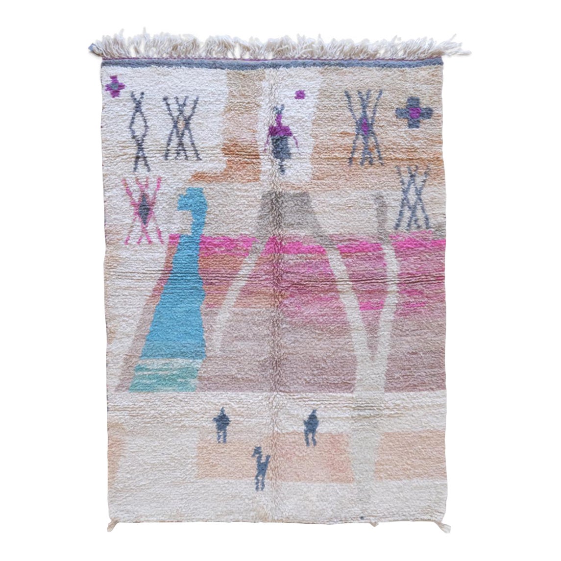Moroccan Pastel Wool Rug - 8.8 X 5.6 Ft | Chairish