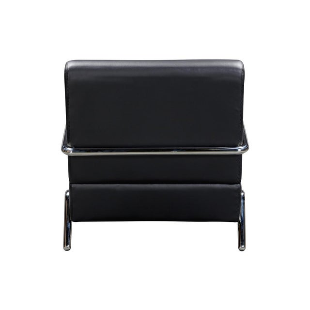 Chrome Leather Lounge Chair | Chairish