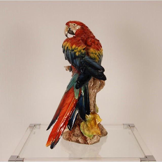 1940s Art Deco Italian Majolica Ceramic Macaw Parrot Porcelain Animal ...