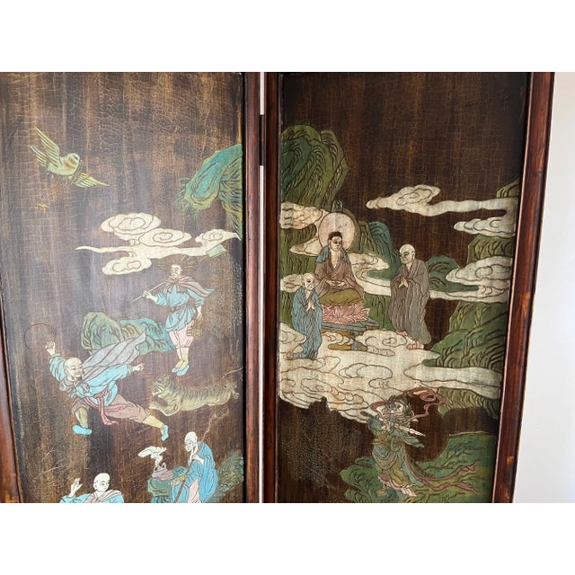 Early 20th Century Antique Hand-Painted Chinese Screen | Chairish