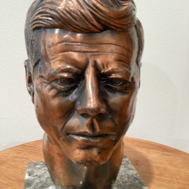 Vintage John F Kennedy Bust on Fine Marble Base Anaran Chicago | Chairish