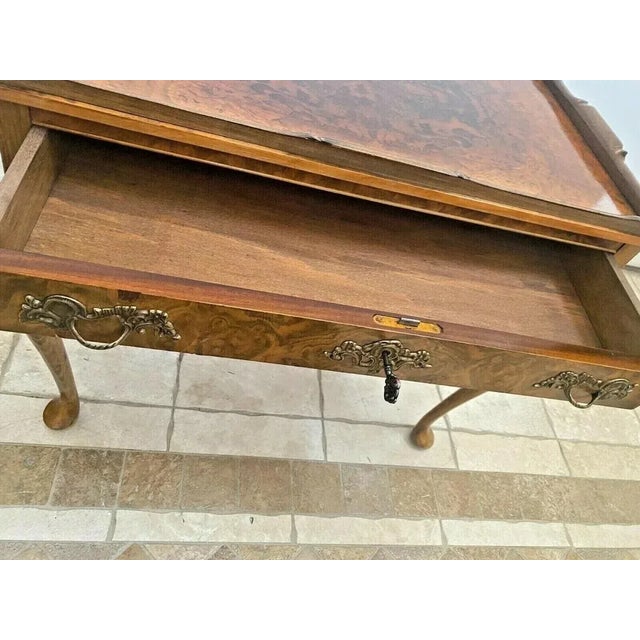1980s Chippendale Coffee Table With Large Locking Silver Server Drawer ...