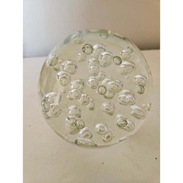 Mid Century Large Blown Glass Orb With Nubbled | Chairish