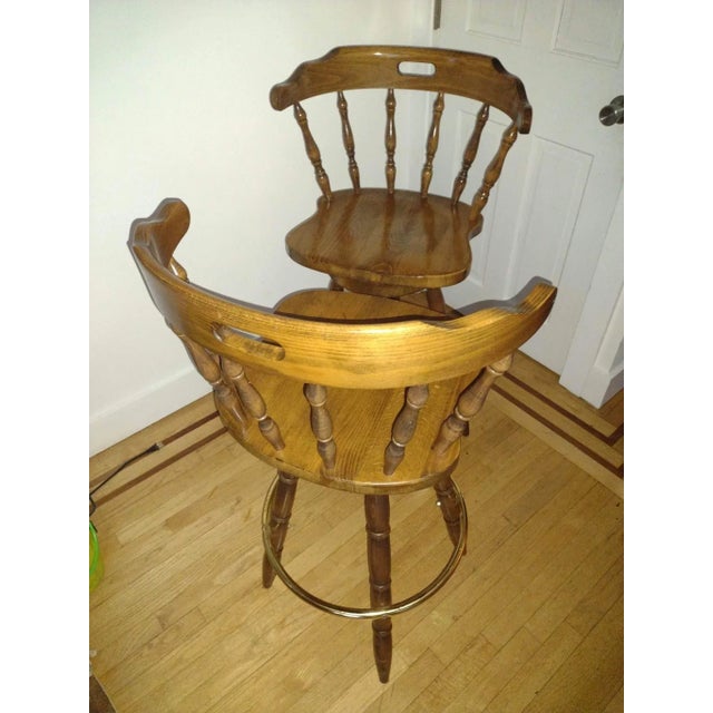 1990s Pair of Vintage KLI Captains Pub Stools | Chairish