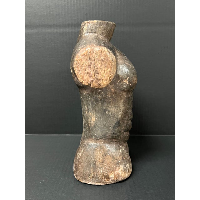 Mid 20th Century Carved Solid Wood Male Torso Sculpture | Chairish