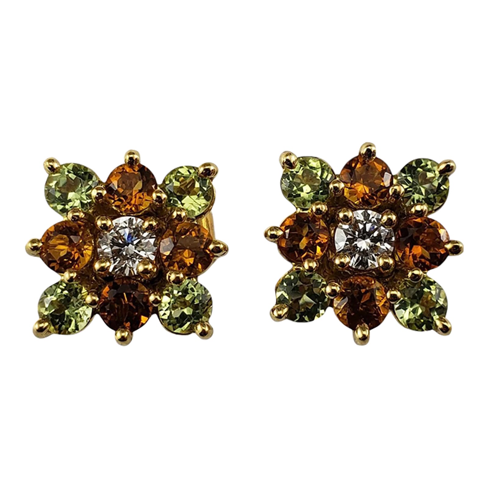 Mid 20th Century Bielka 18 Karat Yellow Gold Citrine, Diamond and ...