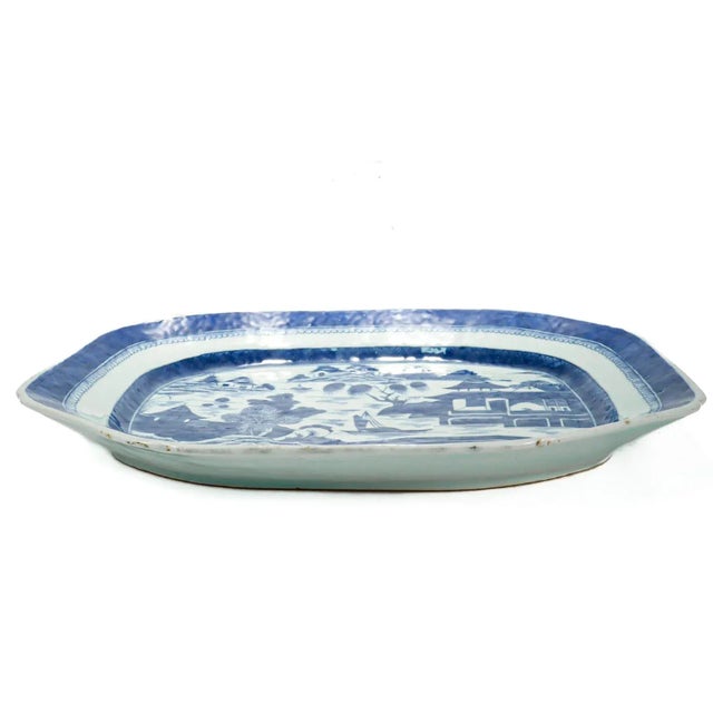 Large Antique Blue & White Canton Pattern Chinese Export Porcelain ...